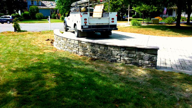 Decorative Knee Wall and Stamped Driveway | Blackwater