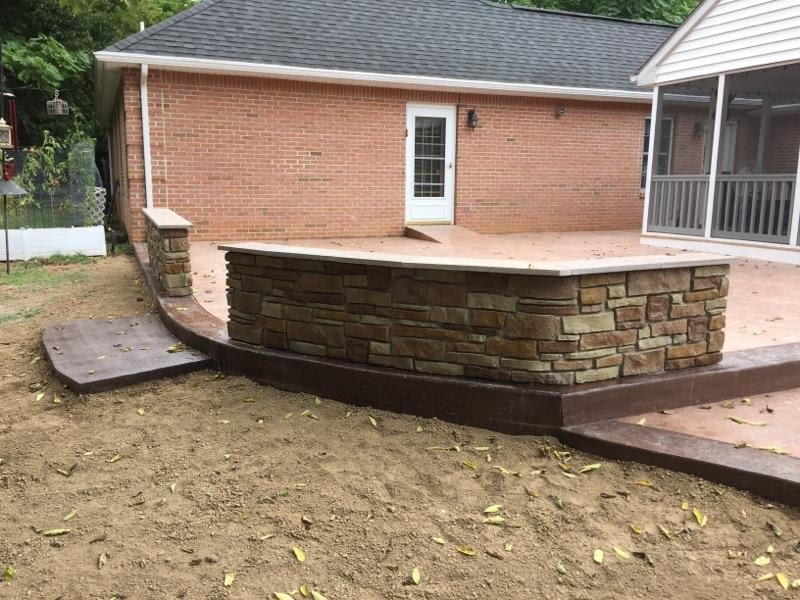 Seamless Texture Patio with Decorative Concrete Wall | VA